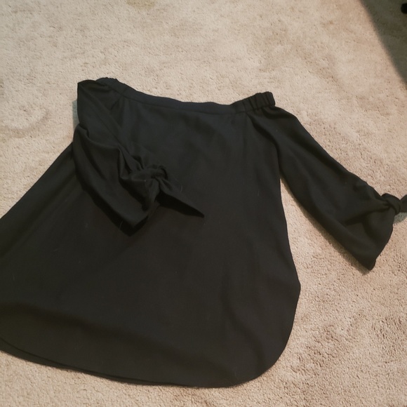 Tibi | Tops | Tibi Offshoulder Tunic Top Navy | Poshmark